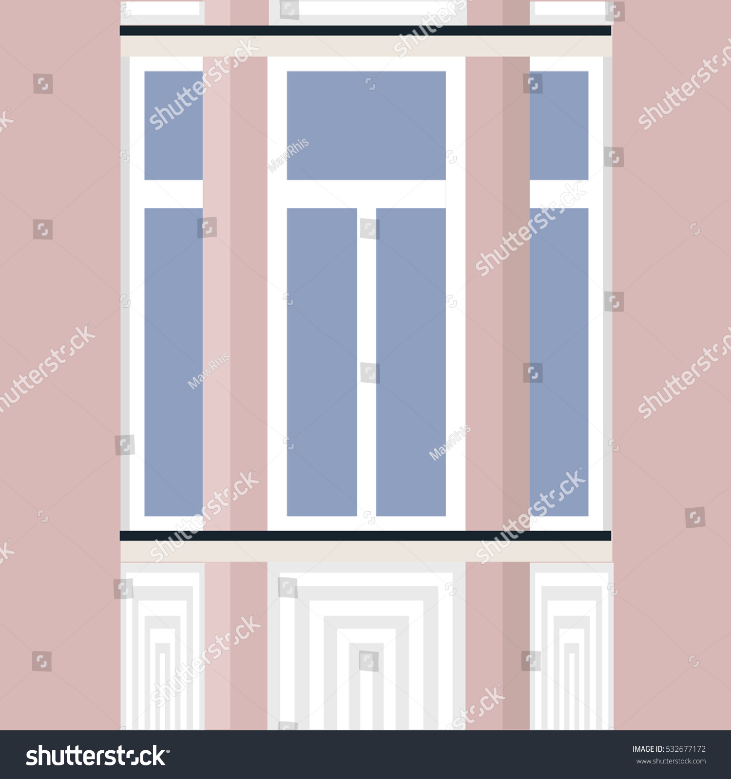 Classic Building Old Window Vector Illustration Stock Vector (Royalty ...