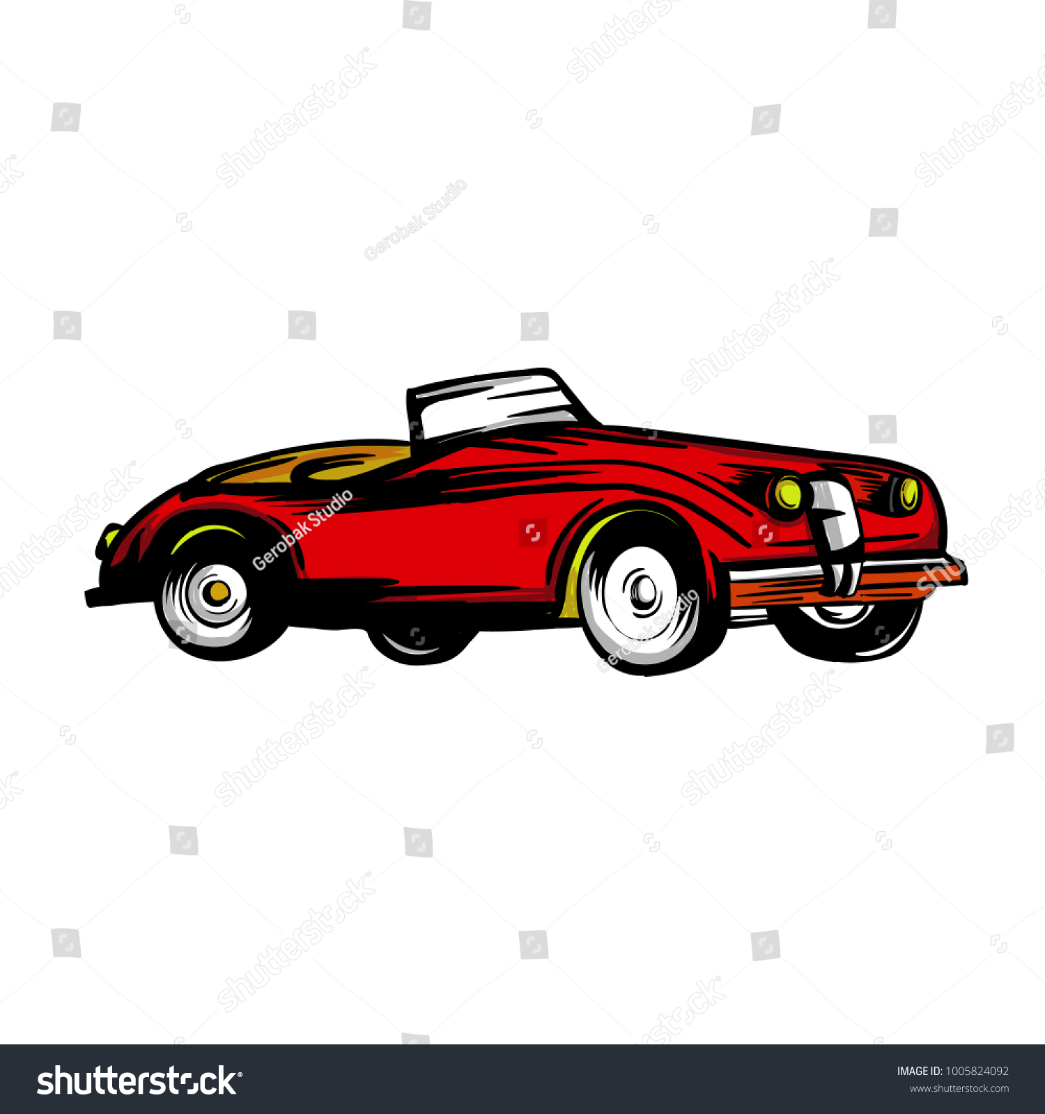 Classic Car Cartoon Vector Stock Vector (Royalty Free) 1005824092