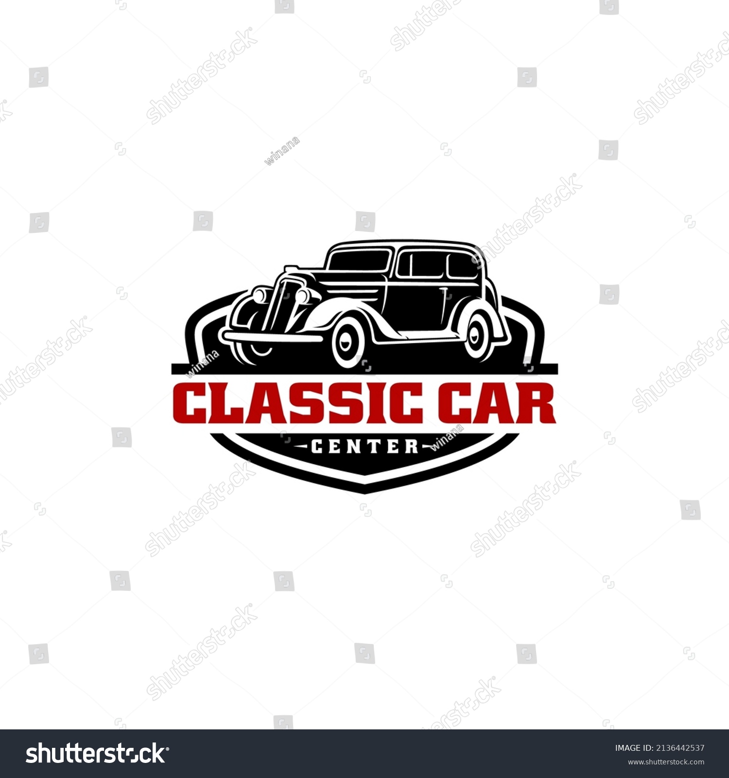 Classic Car Illustration Logo Vector Stock Vector (Royalty Free ...
