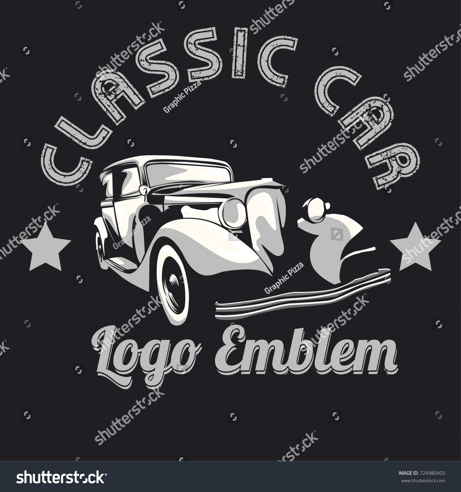Classic Car Logo Emblem Stock Vector (Royalty Free) 724980403 ...