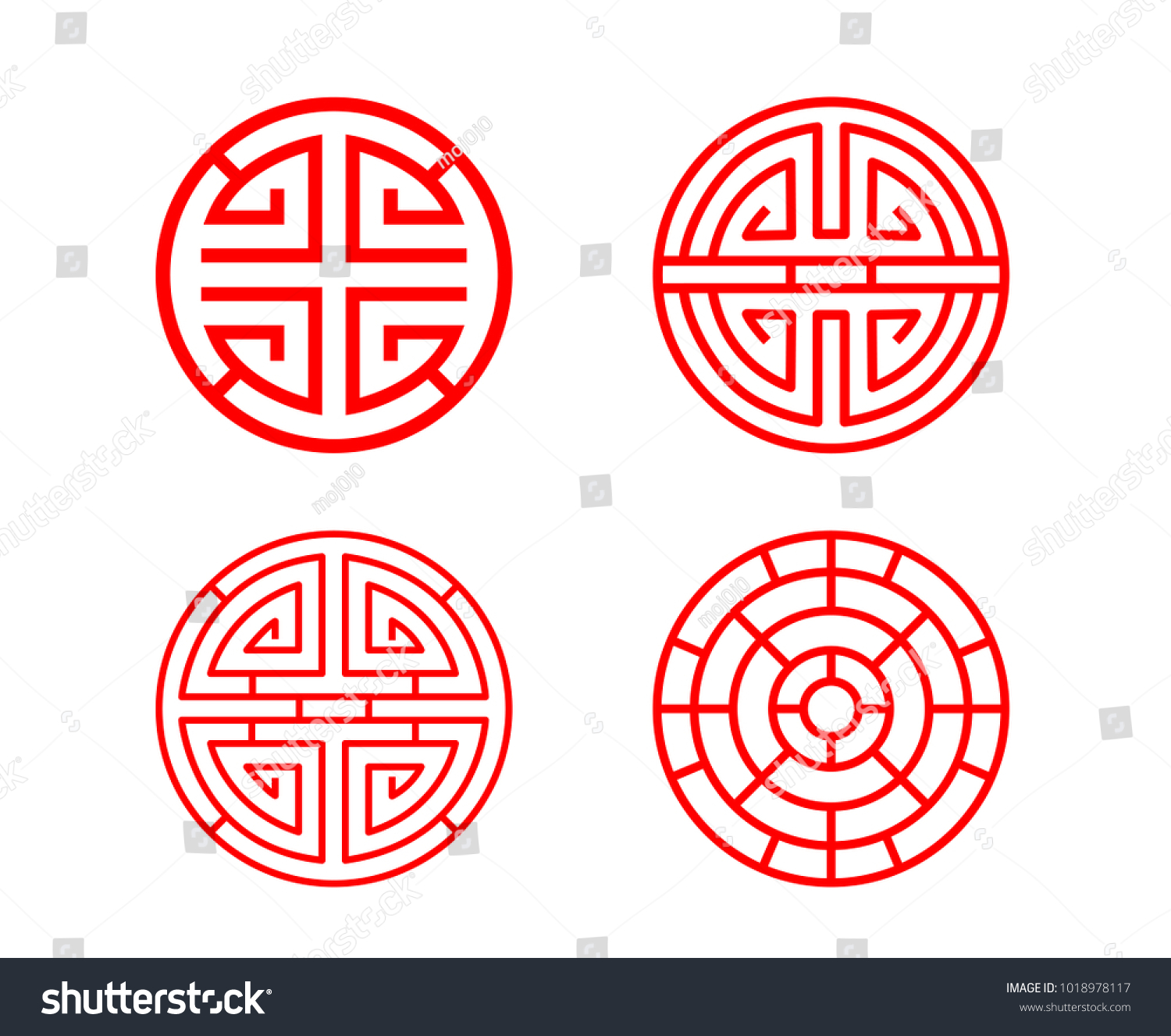 Classic Chinese Circle Window Frame Vector Stock Vector (Royalty Free ...