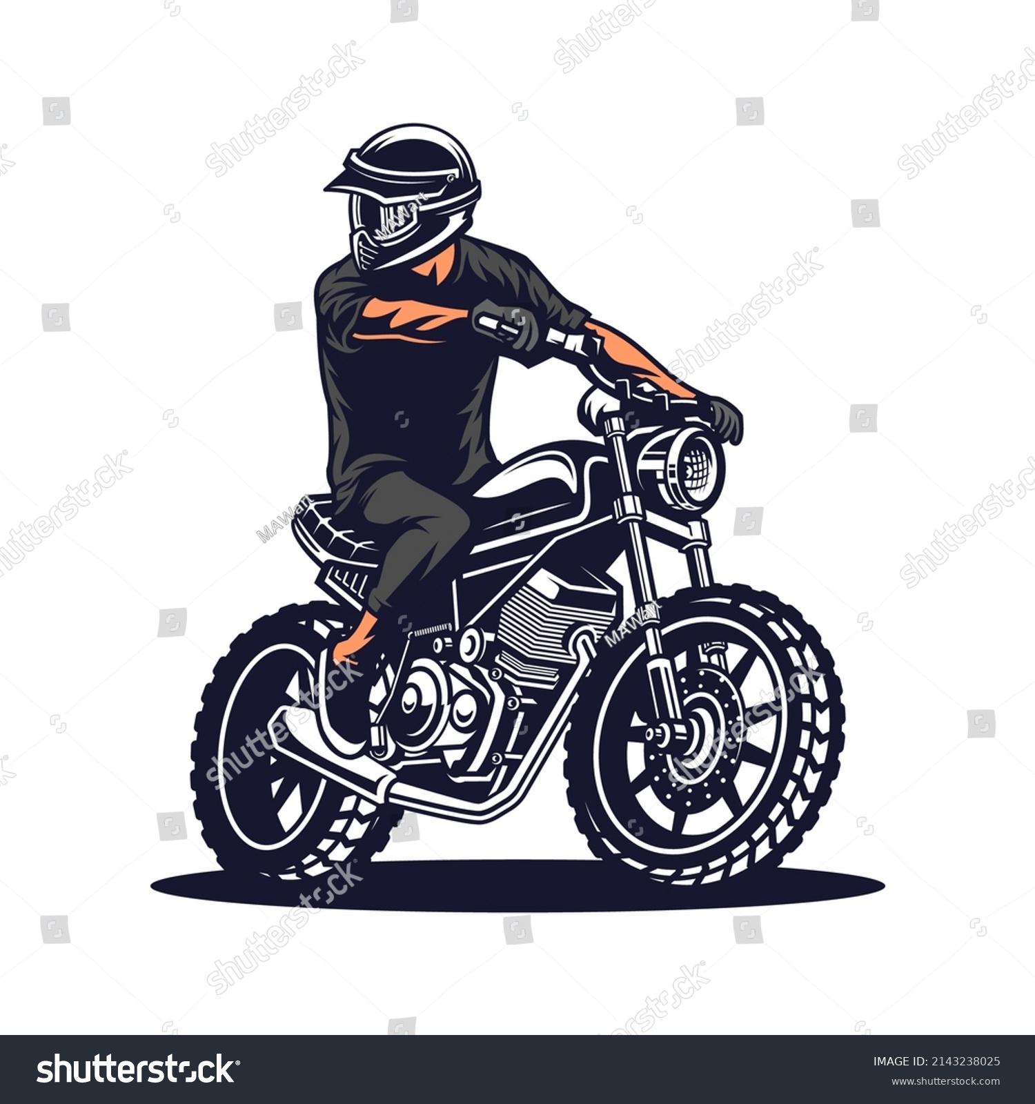 Classic Custom Motorcycle Vector Illustration Stock Vector (Royalty ...