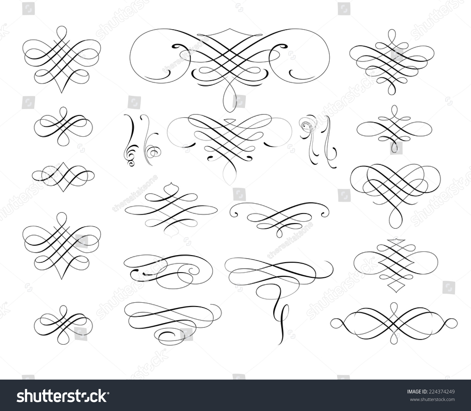 Classic Decorative Vector Swirl Set Stock Vector (Royalty Free ...