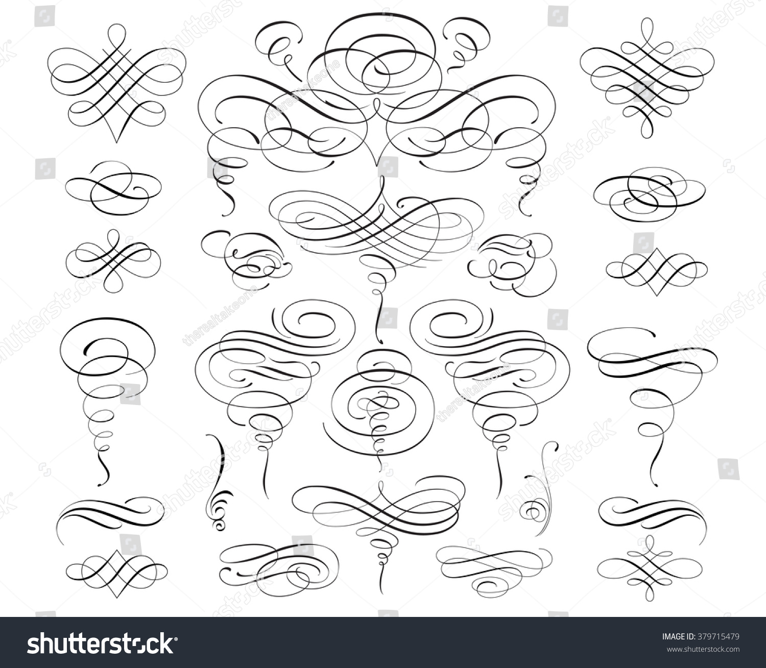Classic Decorative Vector Swirl Set Stock Vector (Royalty Free) 379715479