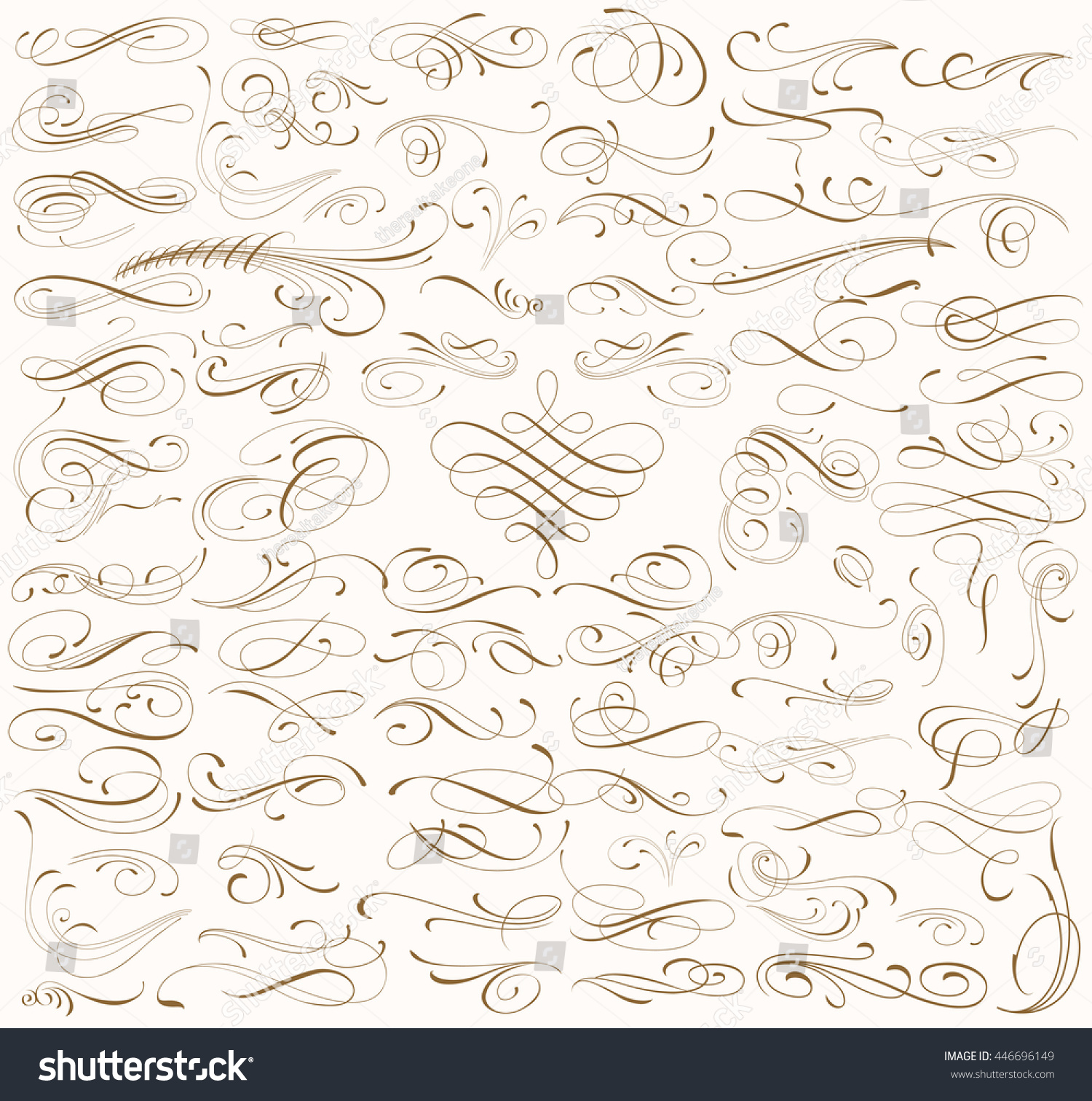 Classic Decorative Vector Swirl Set Stock Vector (Royalty Free) 446696149