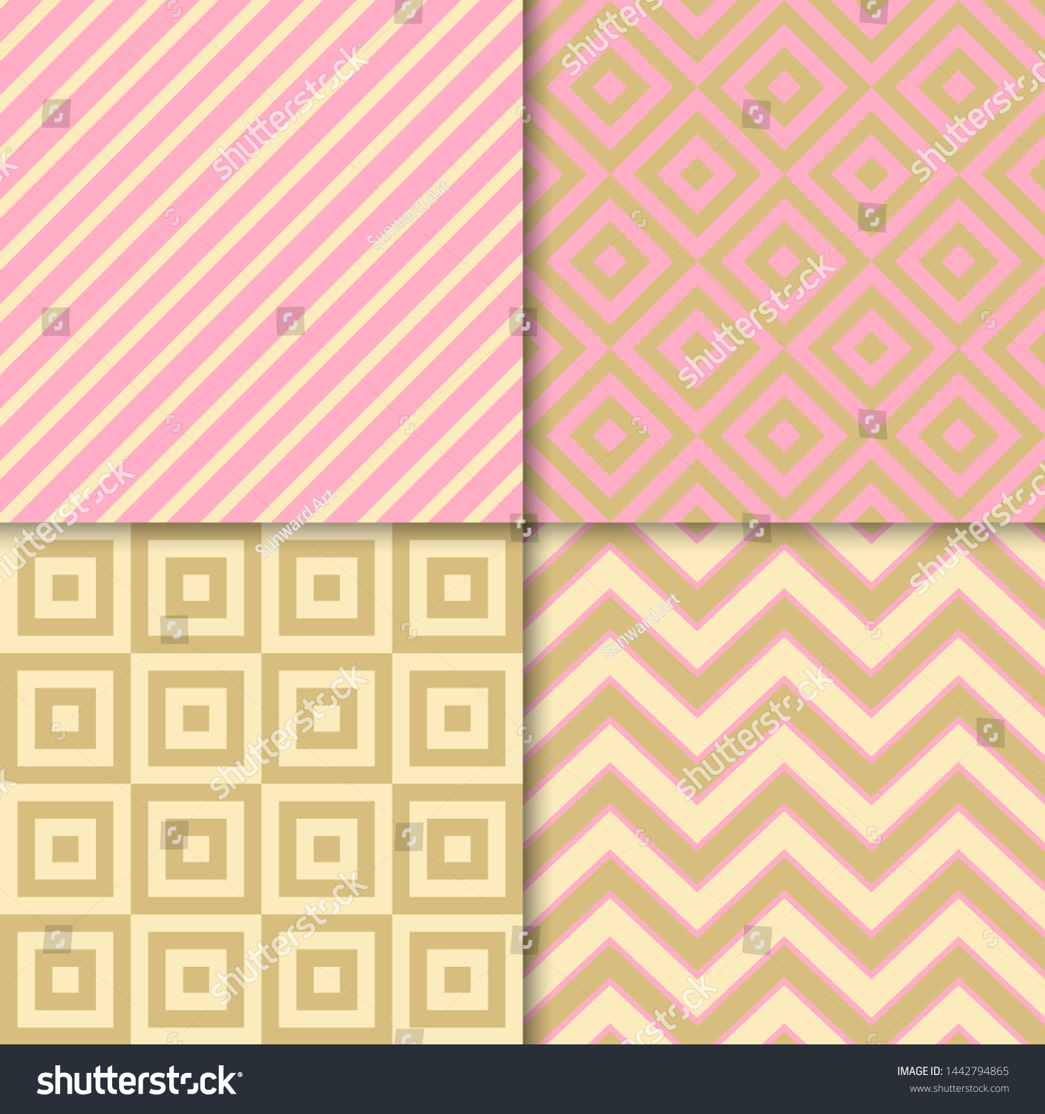 Classic Geometric Patterns Vector Set Textile Stock Vector (Royalty ...