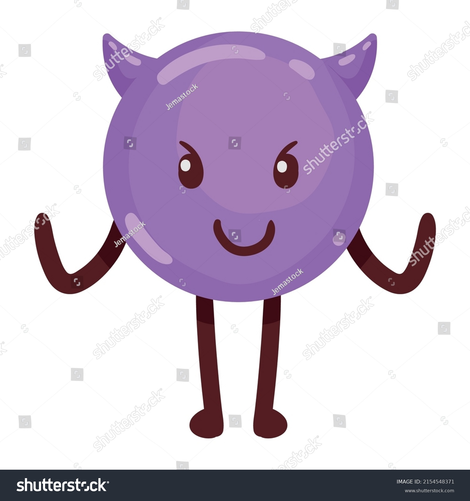 Classic Purple Devil Emoticon Character Stock Vector (Royalty Free ...