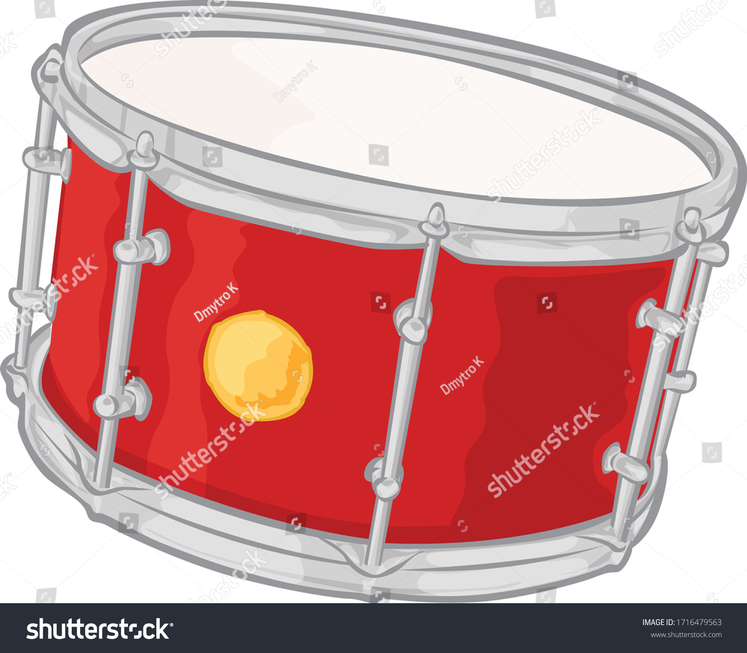 Classic Red Drum Vector Isolated Stock Vector (Royalty Free) 1716479563