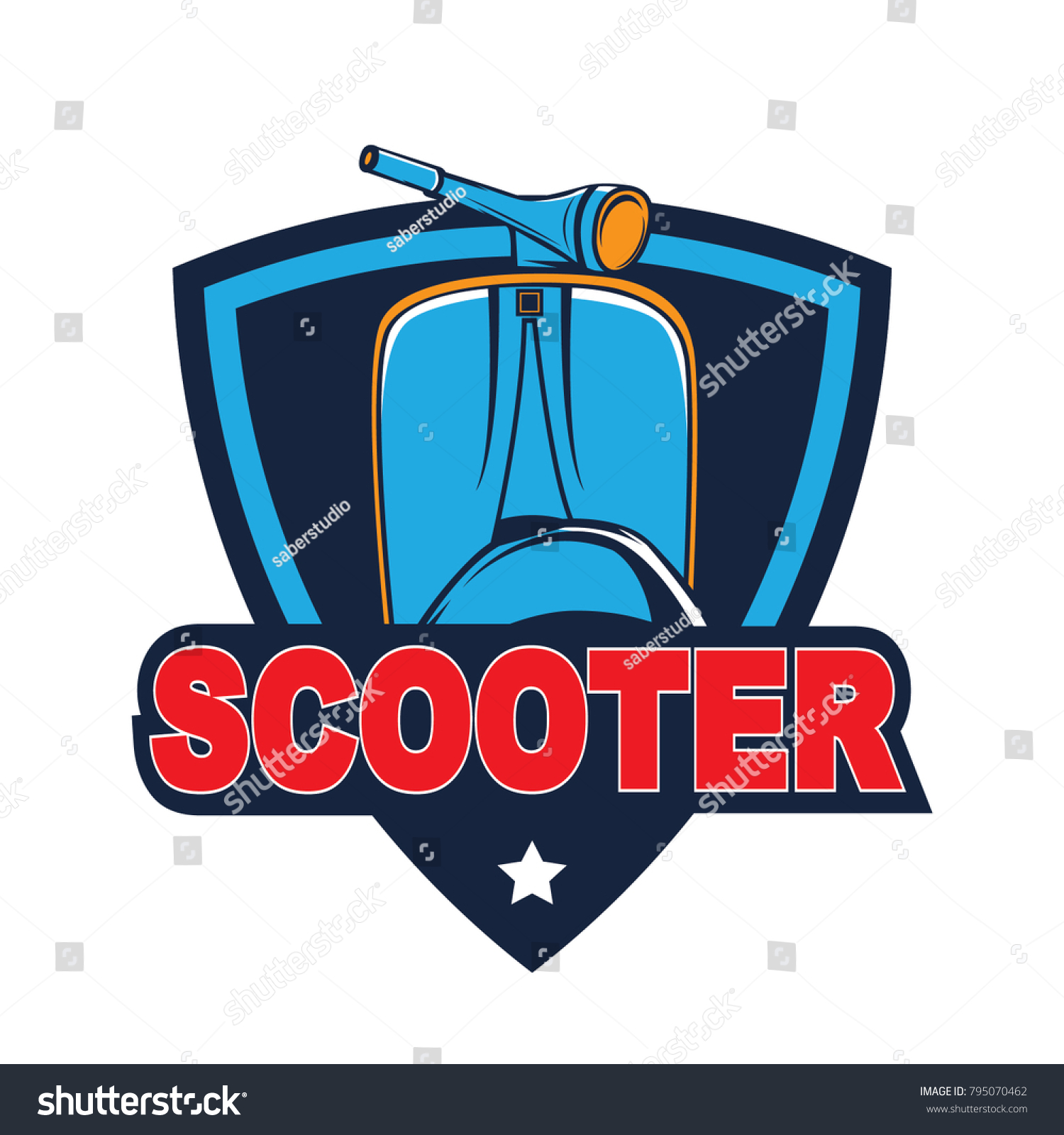 Classic Scooter Logo Template: เวกเตอร์สต็อก (ปลอดค่าลิขสิทธิ์ ...