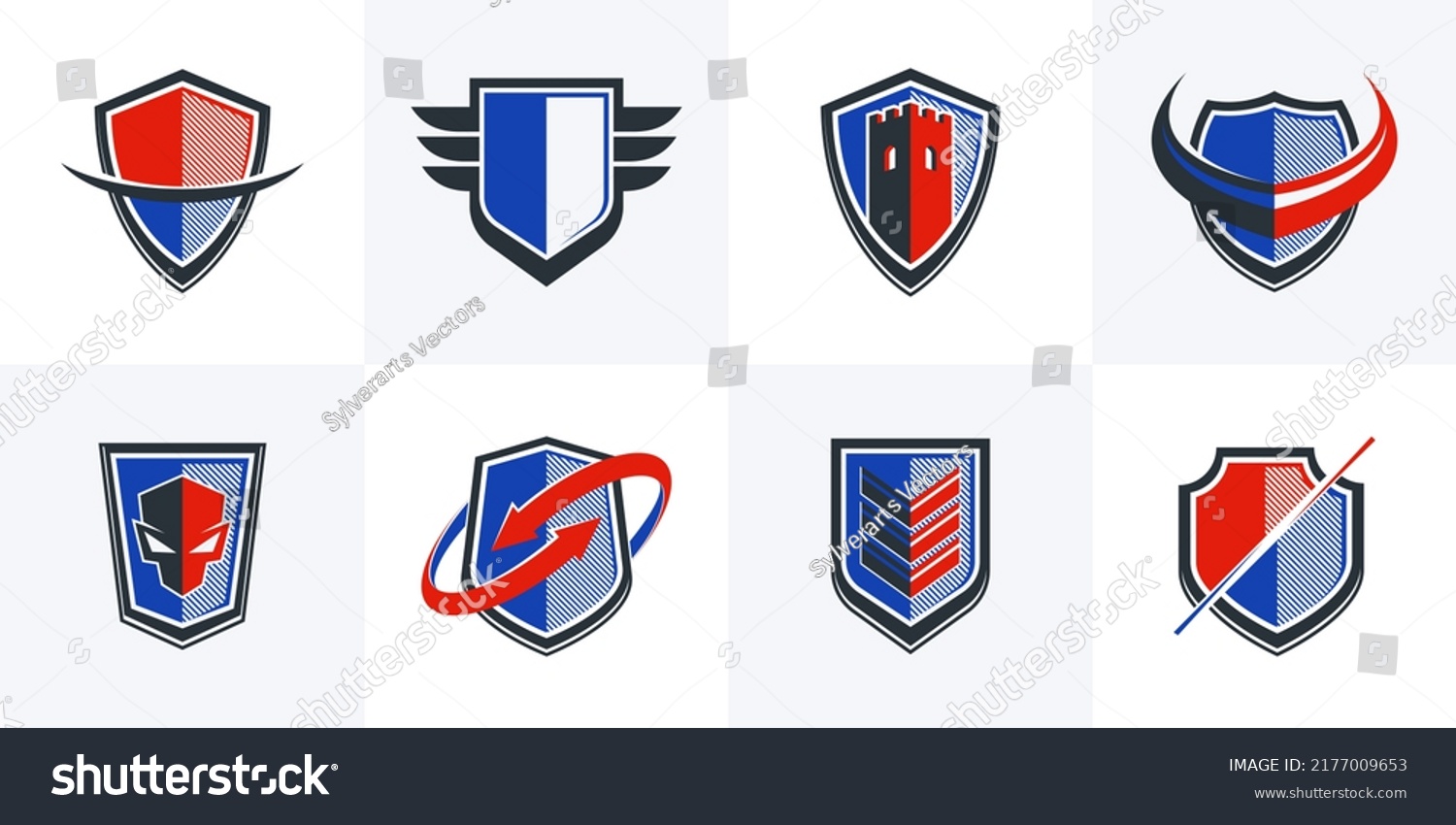 Classic Shields Shapes Set Different Additional Stock Vector (Royalty ...