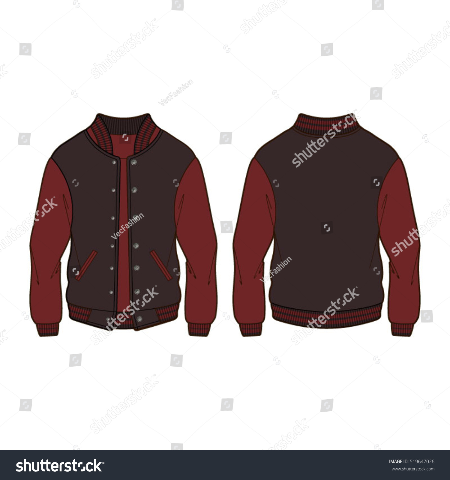 Classic Sport Varsity Jacket Template Stock Vector (Royalty Free) 519647026