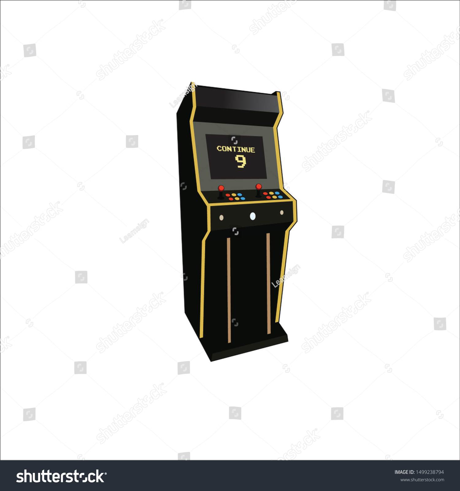 Classic Standing Video Game Console Vector: vector de stock (libre de ...