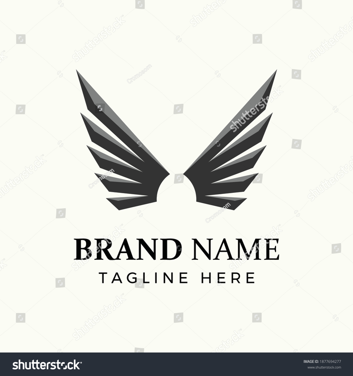 Classic Style Wings Shape Logo Template Stock Vector (Royalty Free ...