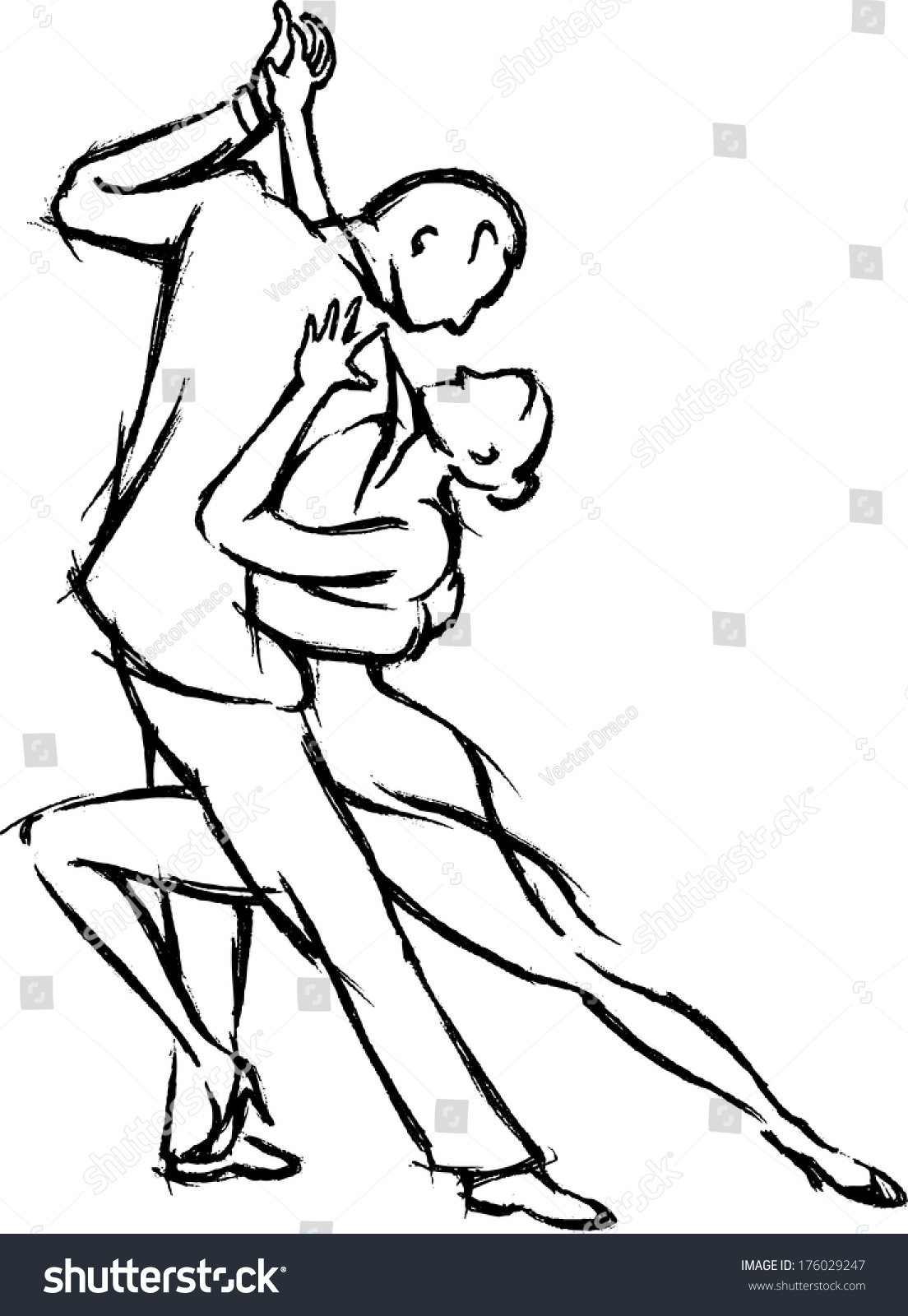 Classic Tango Dancing Sketch Stock Vector (Royalty Free) 176029247 ...