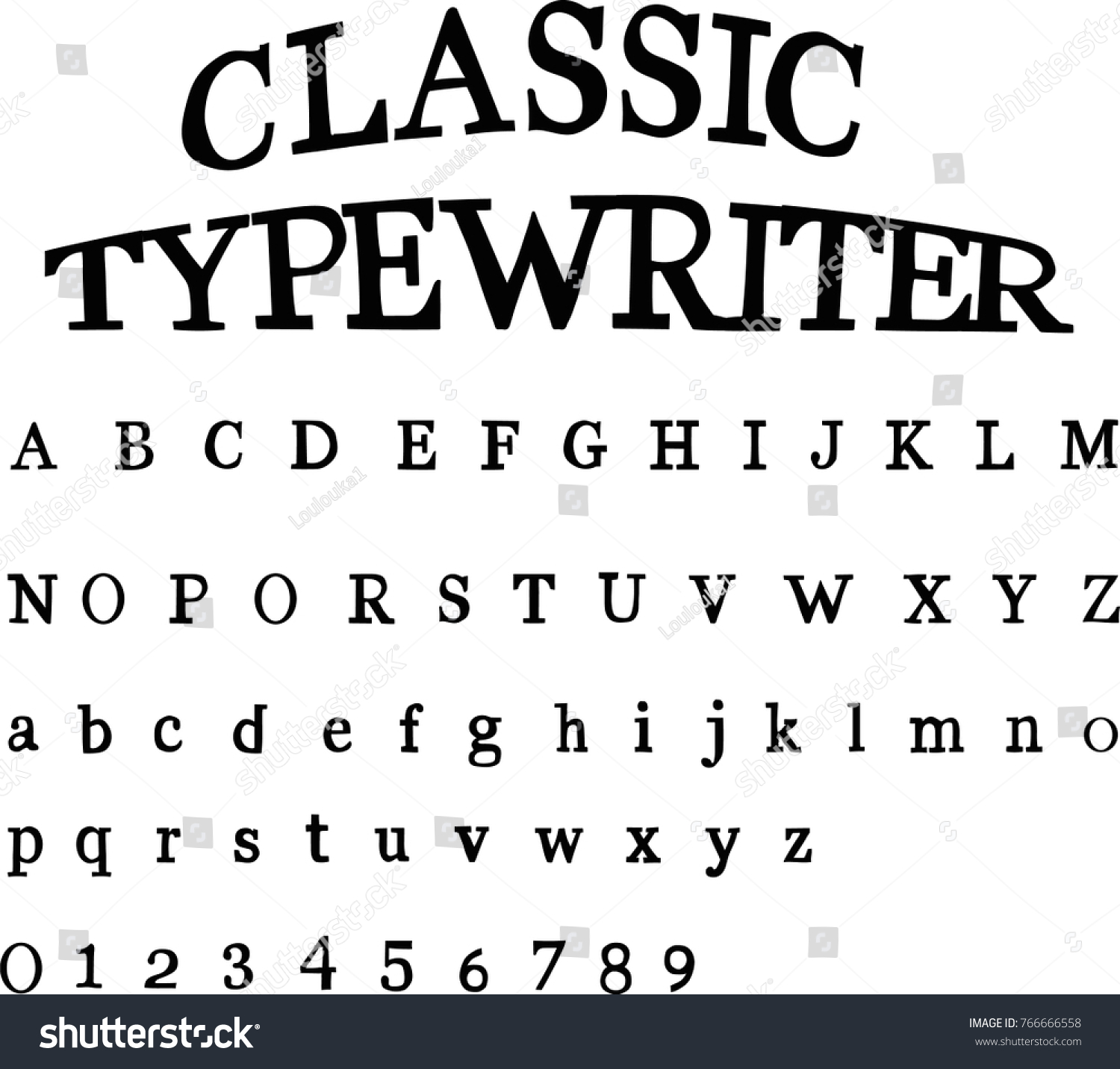 Classic Typewriter Font Stock Vector (Royalty Free) 766666558 ...