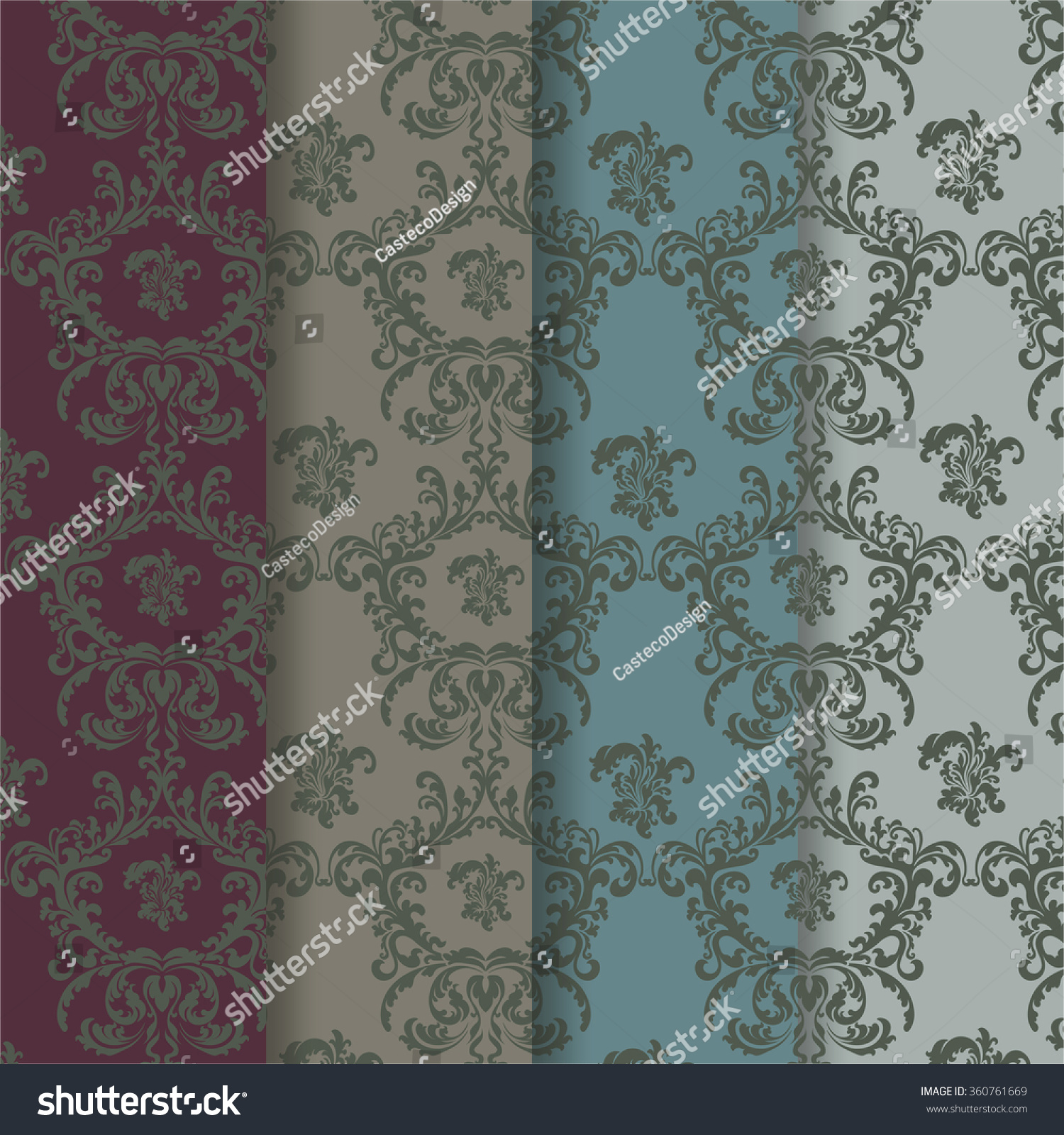 Classic Vintage Ornaments Pattern Set Vector Stock Vector (Royalty Free ...