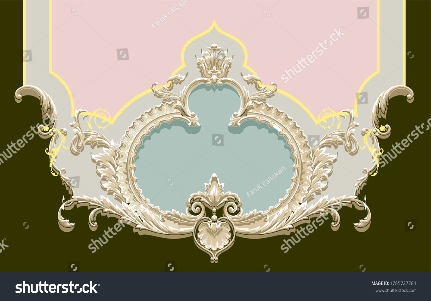 Classical Baroque Ceiling Motif Suitable Cutting Stock Vector (Royalty ...