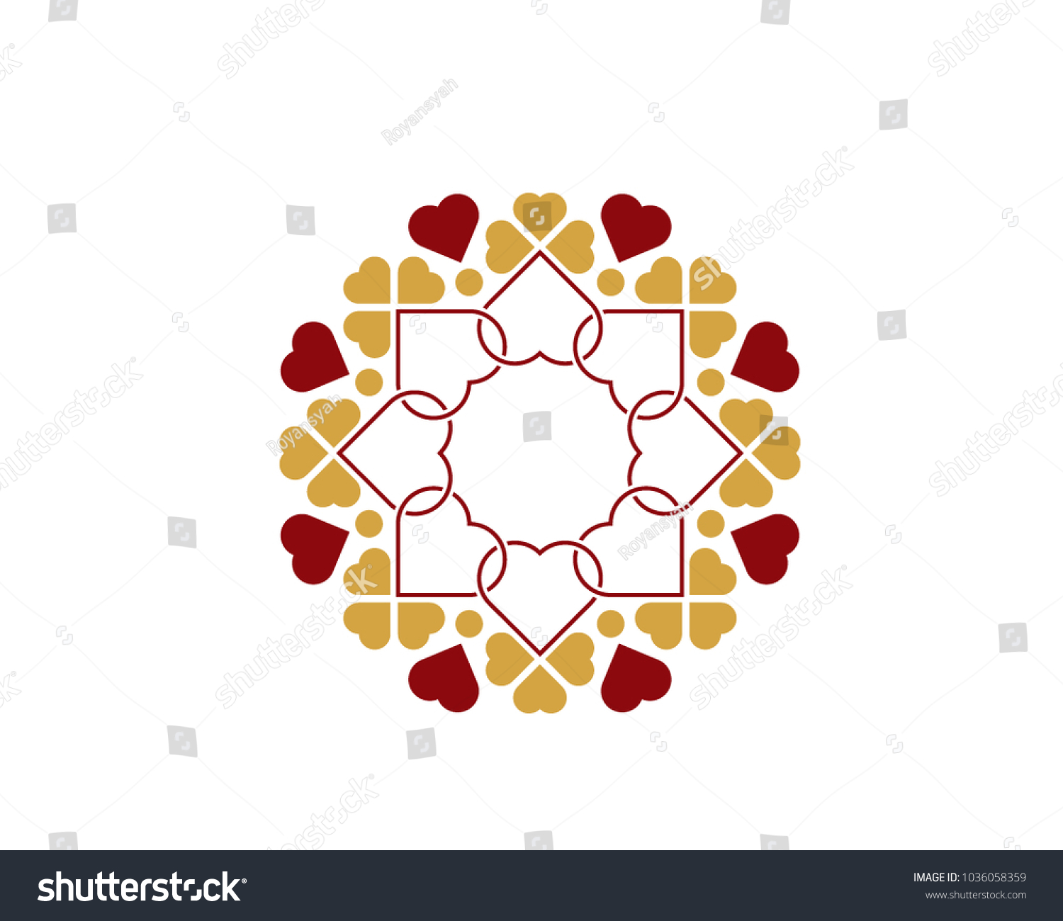 Classical Heart Symbol Stock Vector (Royalty Free) 1036058359
