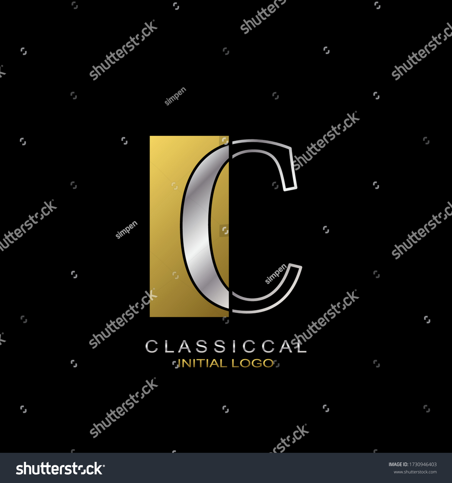 Classical Initial Letter C Logo Icon Stock Vector (Royalty Free ...