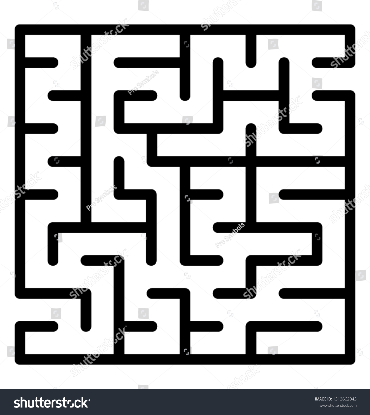 Classical Maze Line Icon Vector Stock Vector (Royalty Free) 1313662043