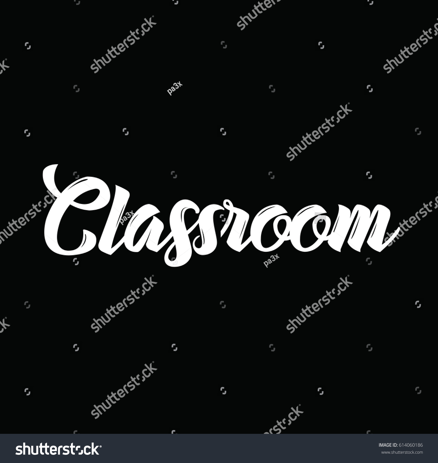 Classroom Text Design Vector Calligraphy Typography: เวกเตอร์สต็อก ...