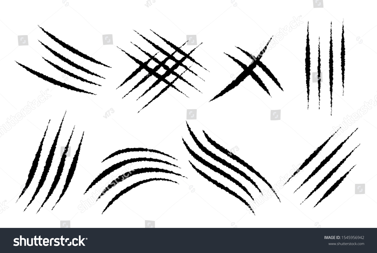 Claw Scratches Mark Set Vector Scrape Stock Vector (Royalty Free ...