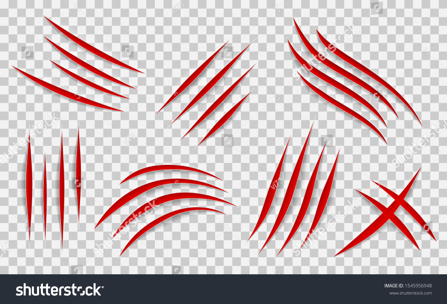 Claw Scratches Mark Set Vector Scrape Stock Vector (Royalty Free ...