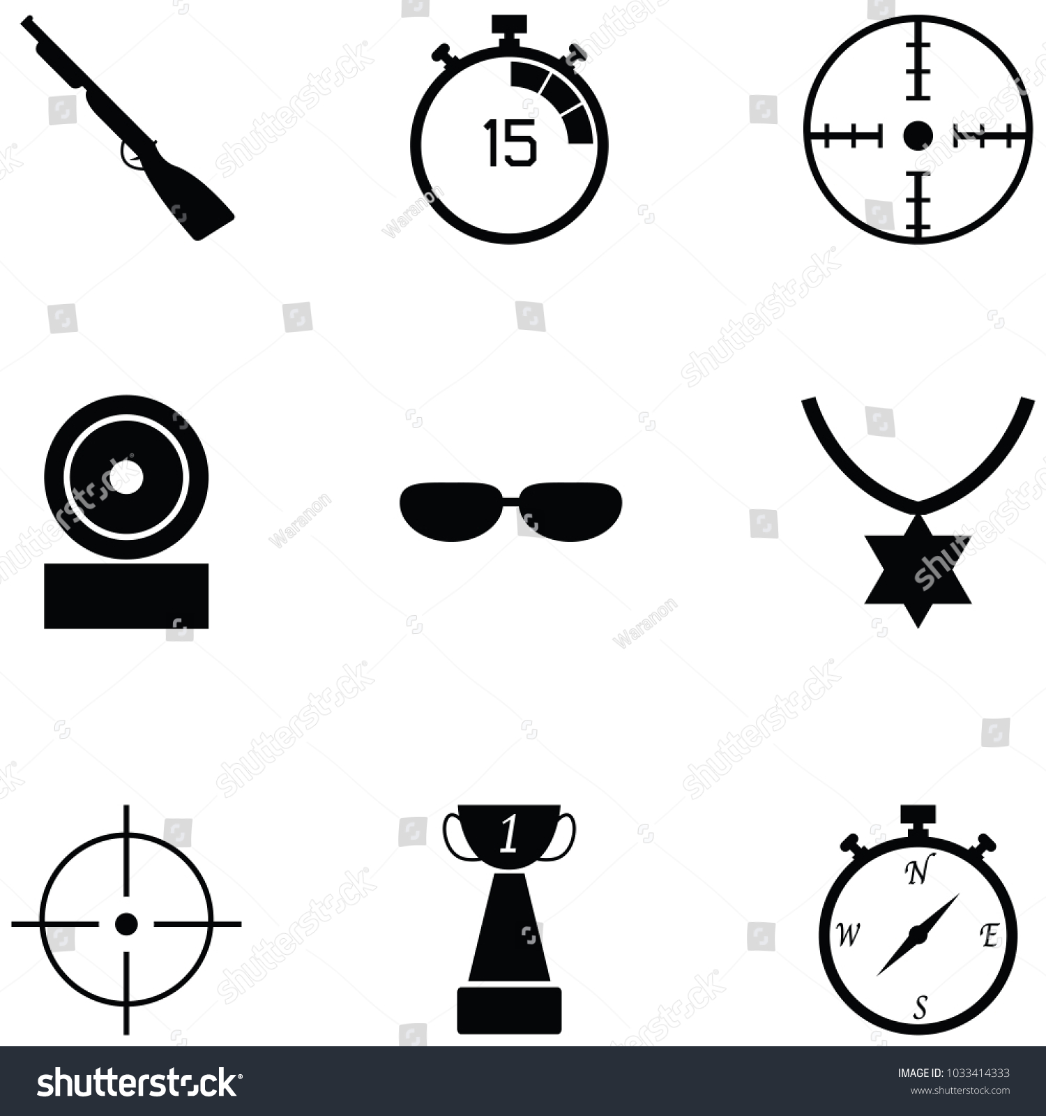 Clay Shooting Icon Set Stock Vector (Royalty Free) 1033414333 ...