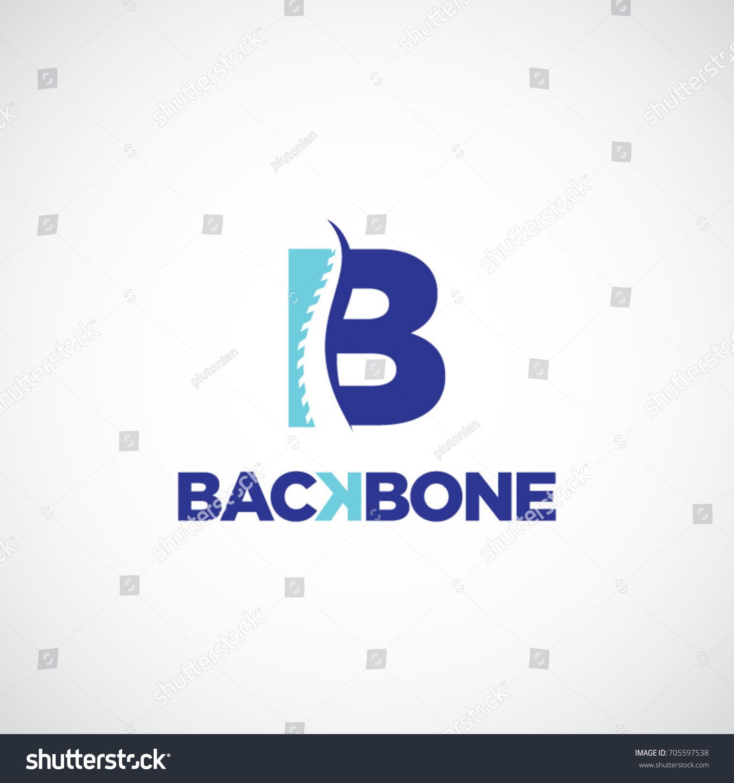 Clean B Initial Letter Chiropractic Logo Stock Vector (Royalty Free ...