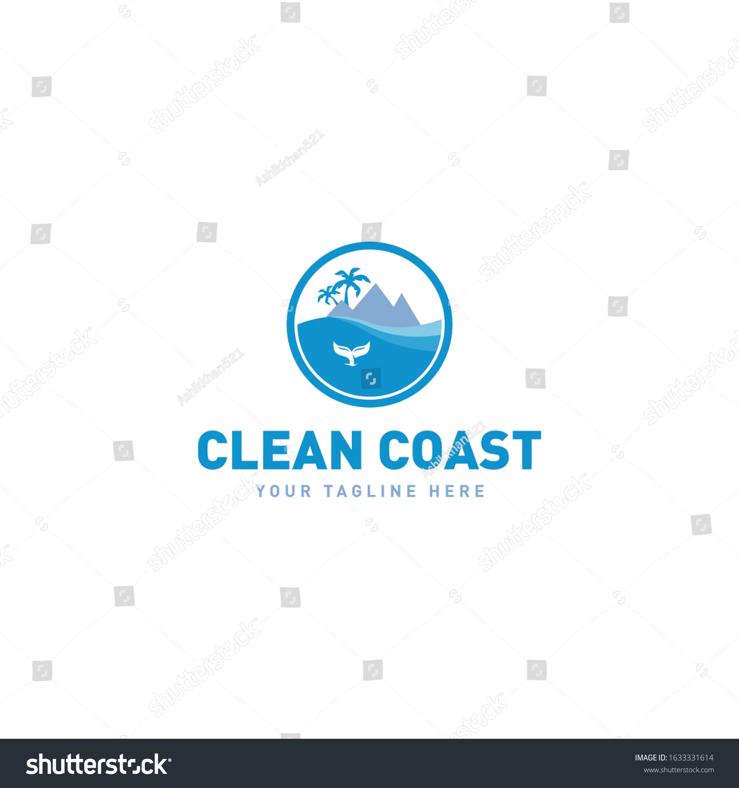 Clean Coast Vector Logo Design 스톡 벡터(로열티 프리) 1633331614 | Shutterstock