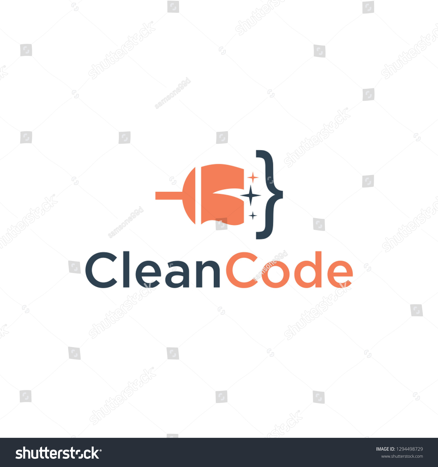 Clean Code Logo Design Inspiration Vector Vetor Stock Livre De Direitos 1294498729 Shutterstock