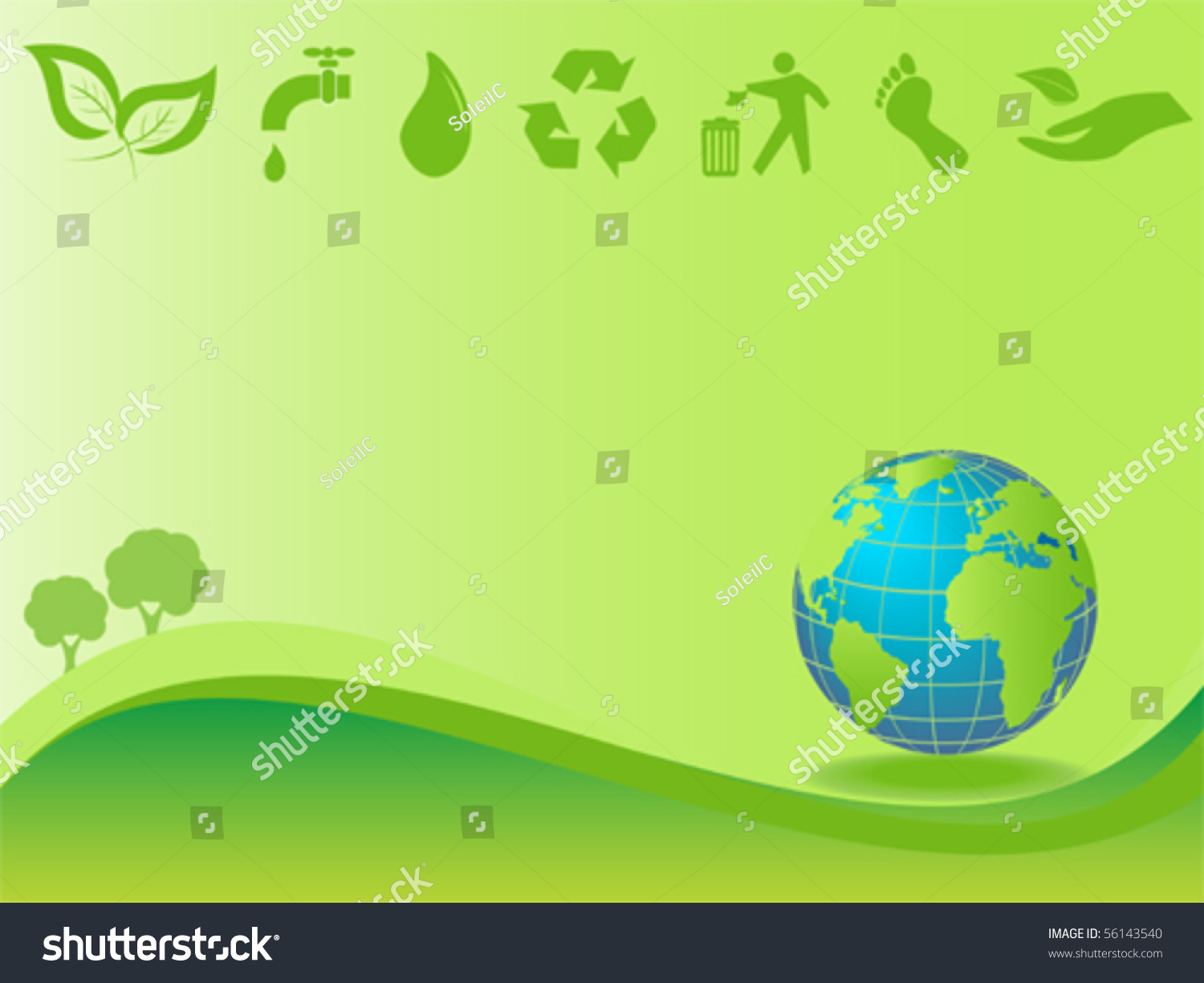 Clean Green Environment Earth Stock Vector 56143540 - Shutterstock