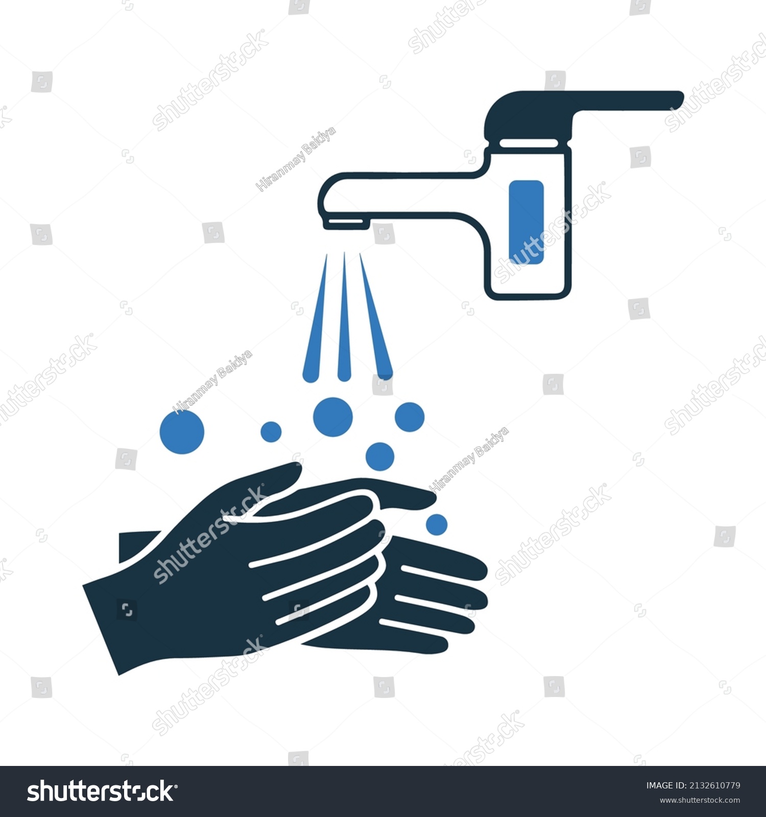 Clean Hand Washing Icon Simple Editable Stock Vector (Royalty Free ...