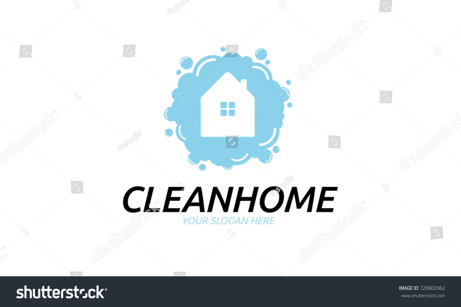 Clean Home Logo Stock Vector (Royalty Free) 729602062