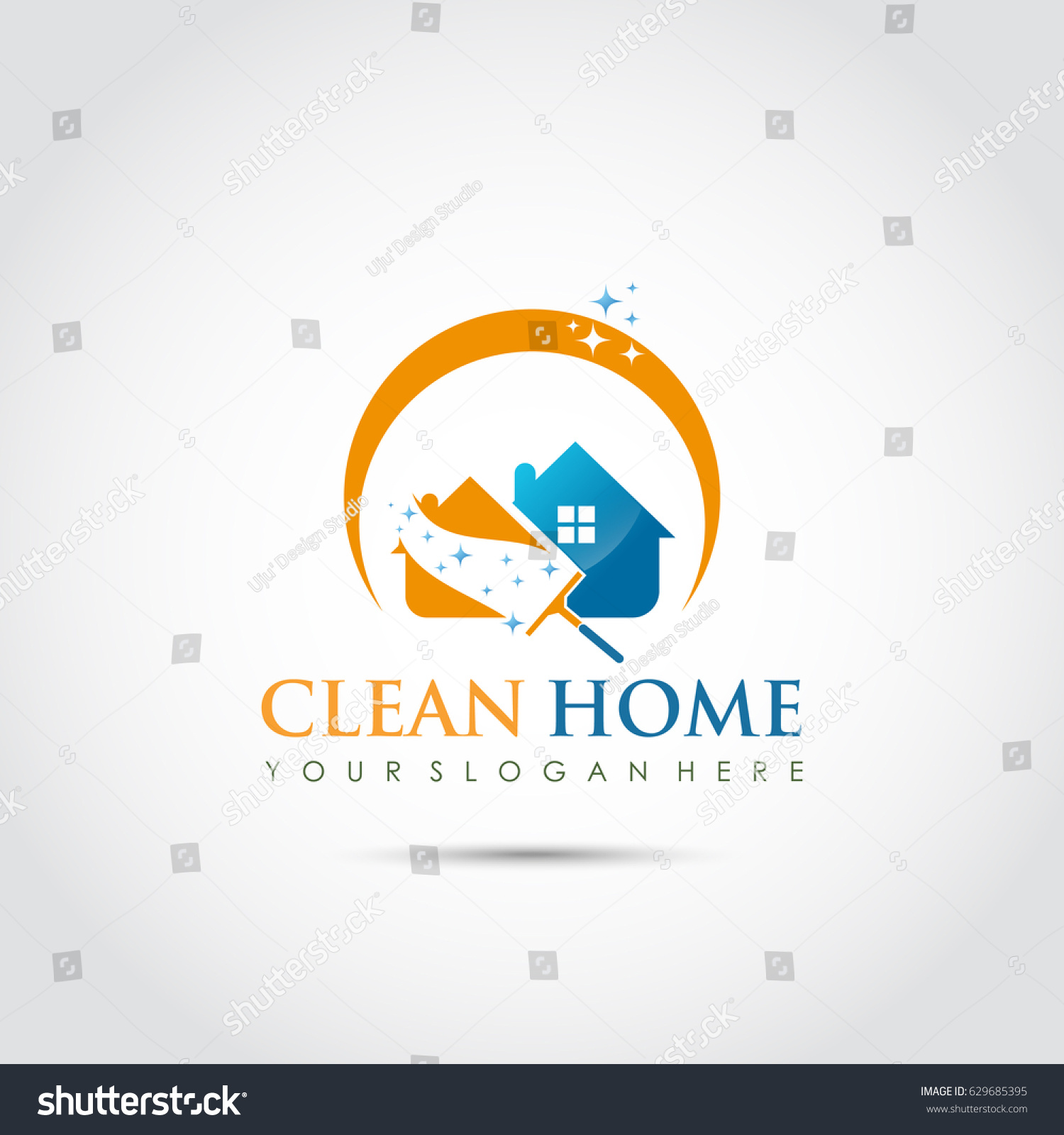 Clean Home Logo Template Vector Illustrator Stock Vector (Royalty Free ...