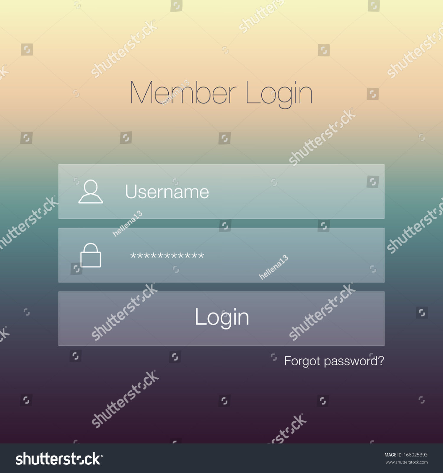 Clean Login Form Design: เวกเตอร์สต็อก (ปลอดค่าลิขสิทธิ์) 166025393 ...