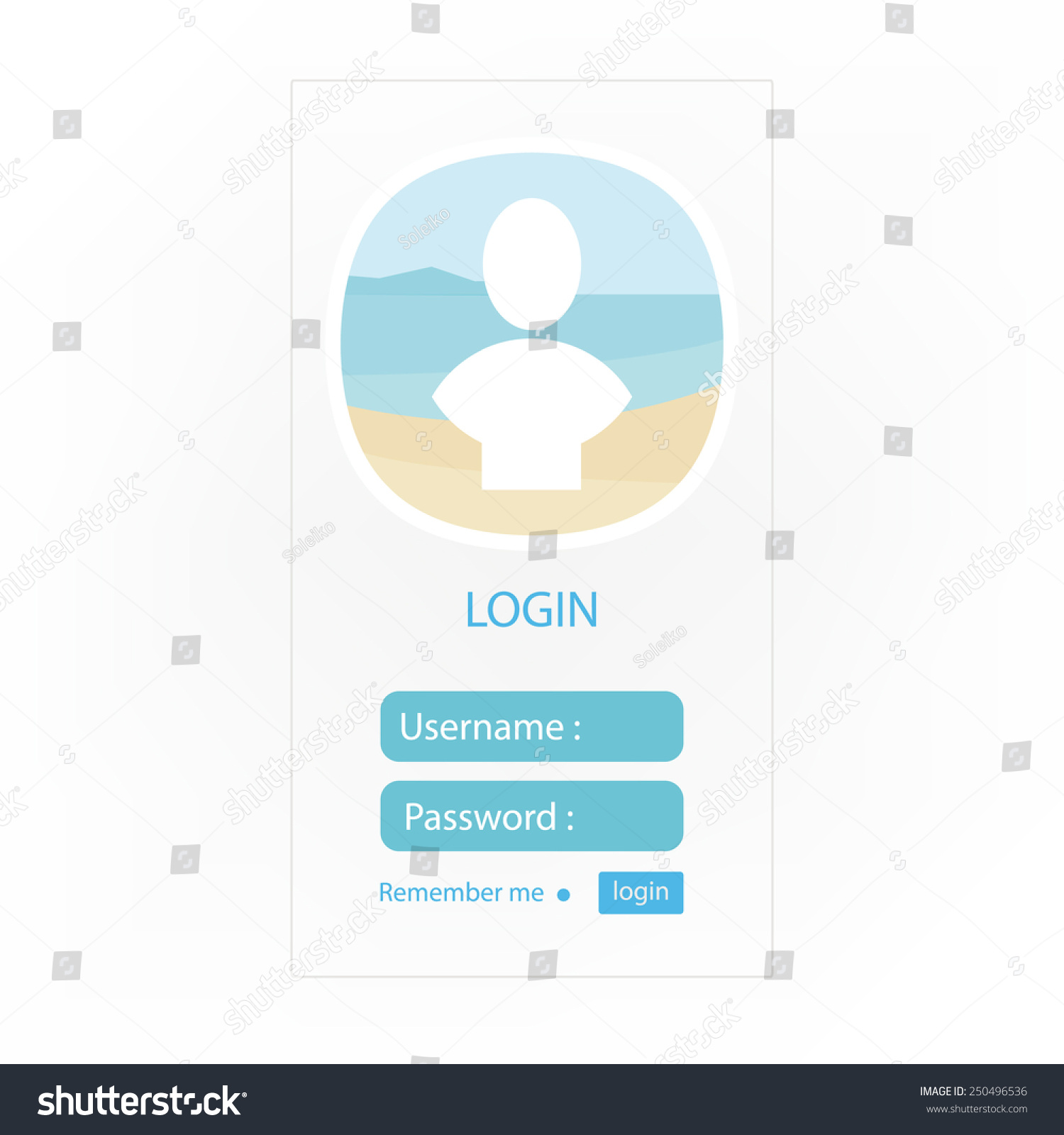 Clean Member Login Panel Design Stock Vector (Royalty Free) 250496536 ...