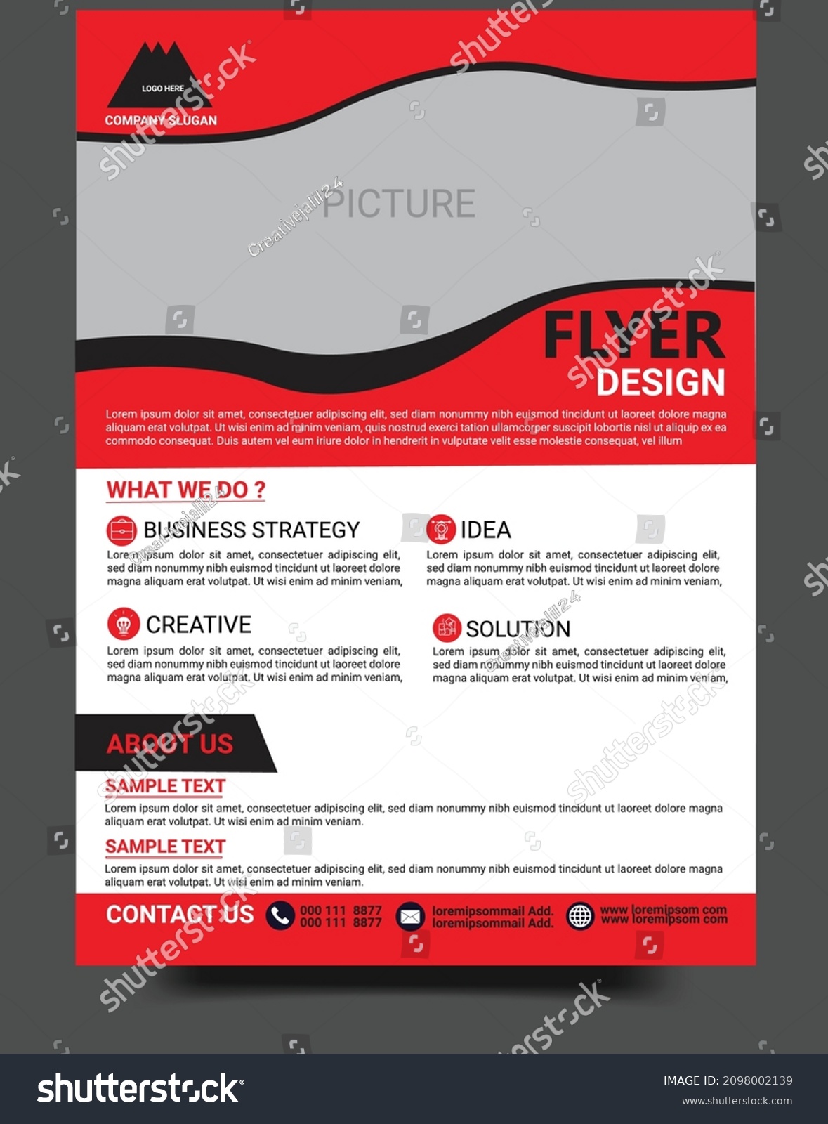 Clean Modern Flyer Design Template Stock Vector (Royalty Free ...