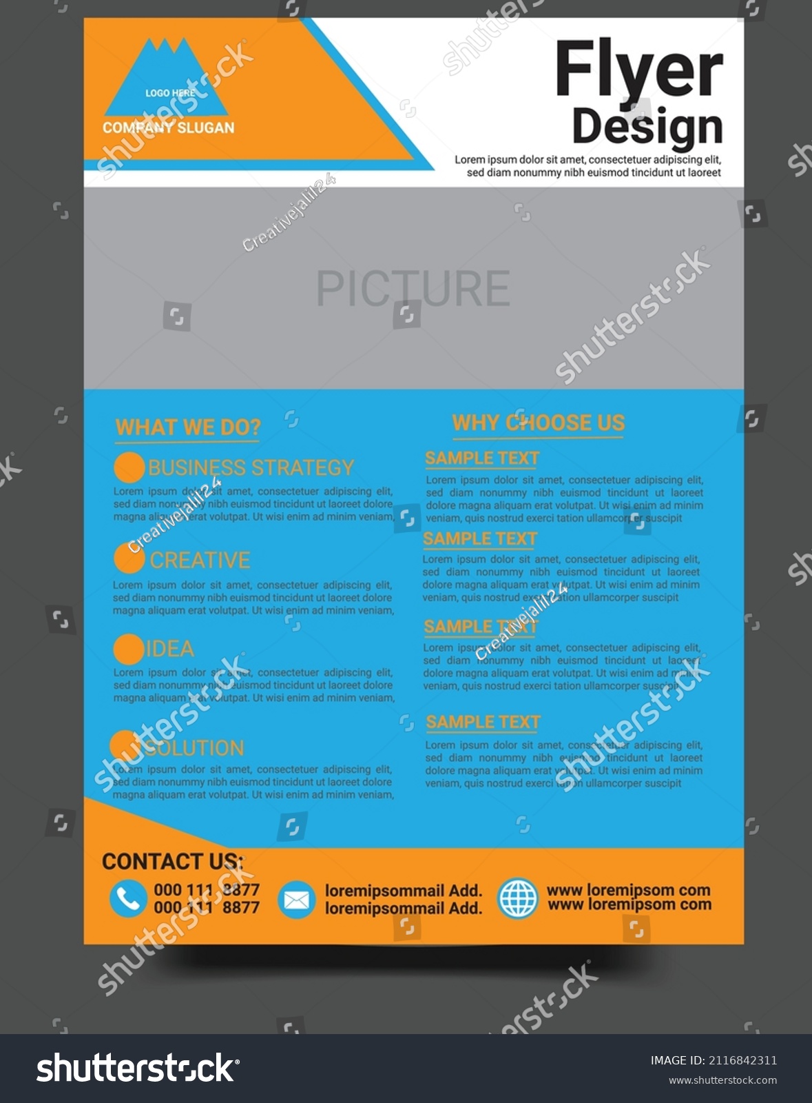 Clean Modern Flyer Design Template Stock Vector (Royalty Free ...