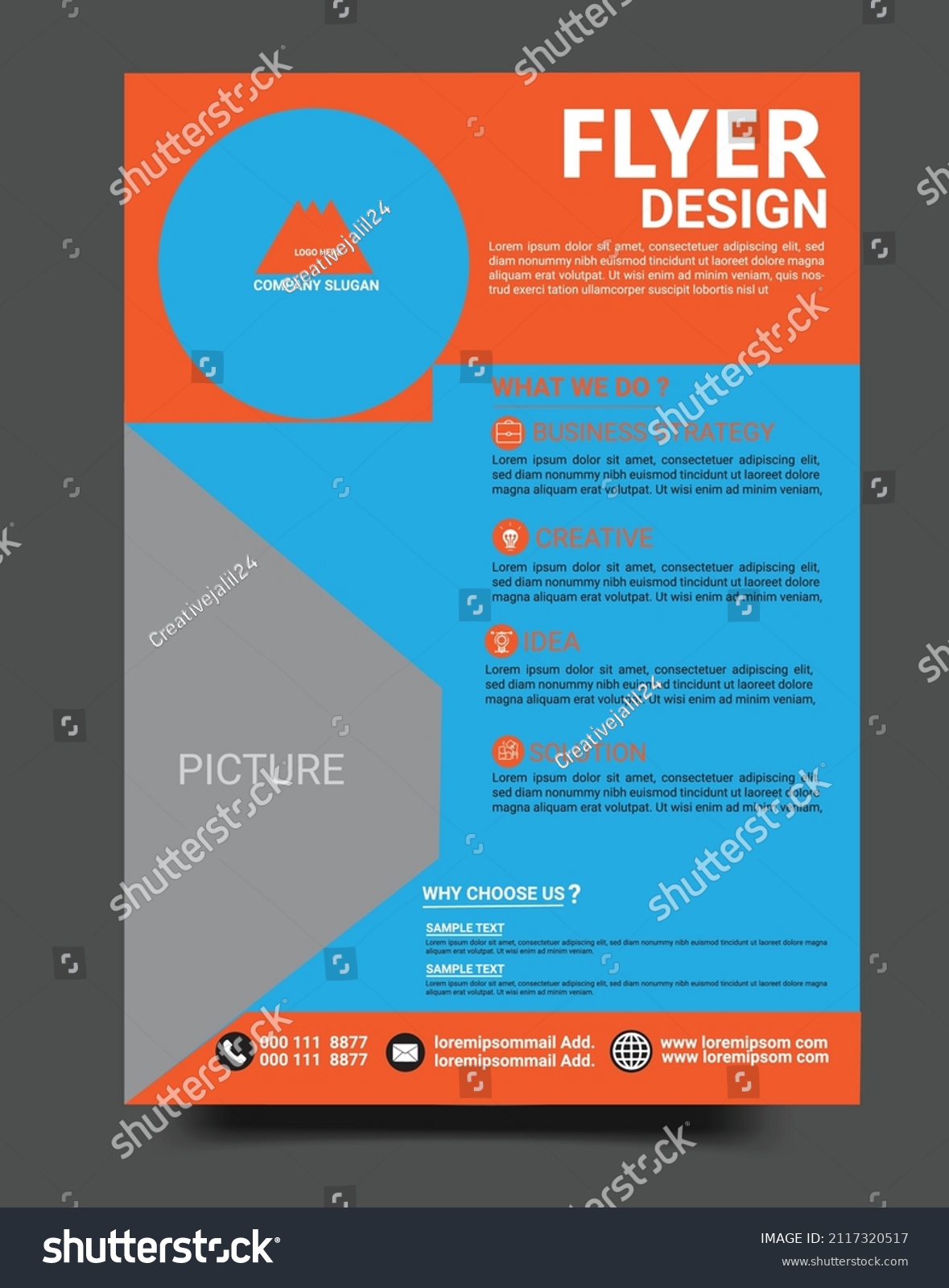 Clean Modern Flyer Design Template Stock Vector (Royalty Free ...