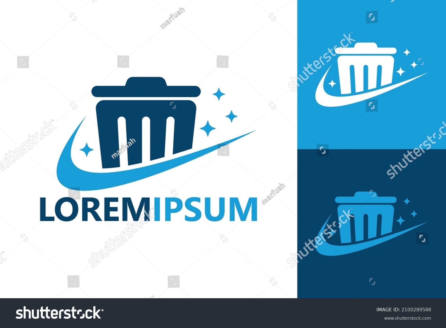 Clean Rubbish Logo Template Design Vector Stock Vector (Royalty Free ...