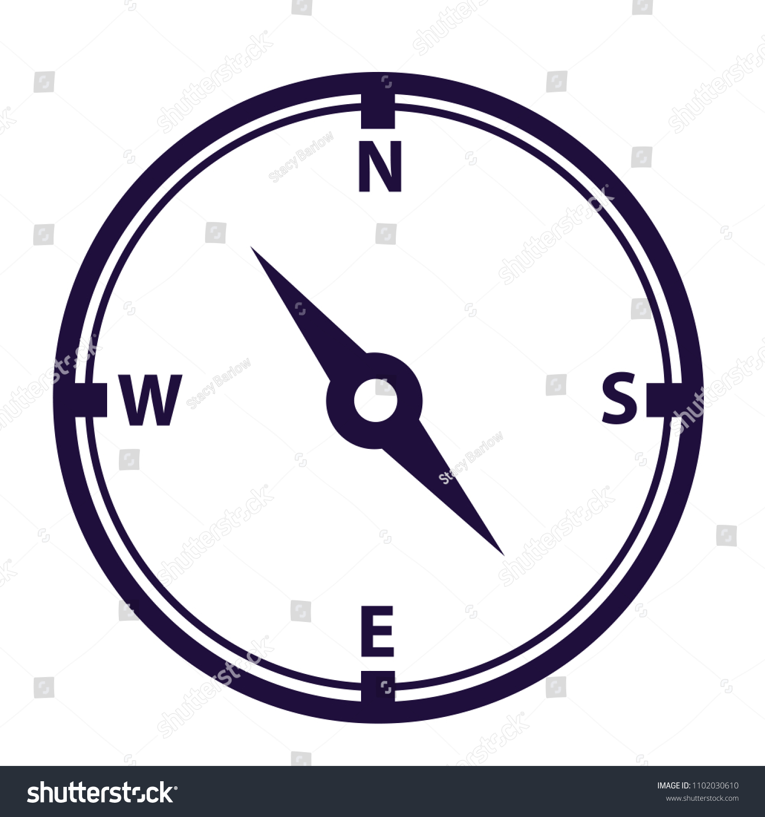 Clean Simple Compass Logo Icon Design Stock Vector (Royalty Free ...