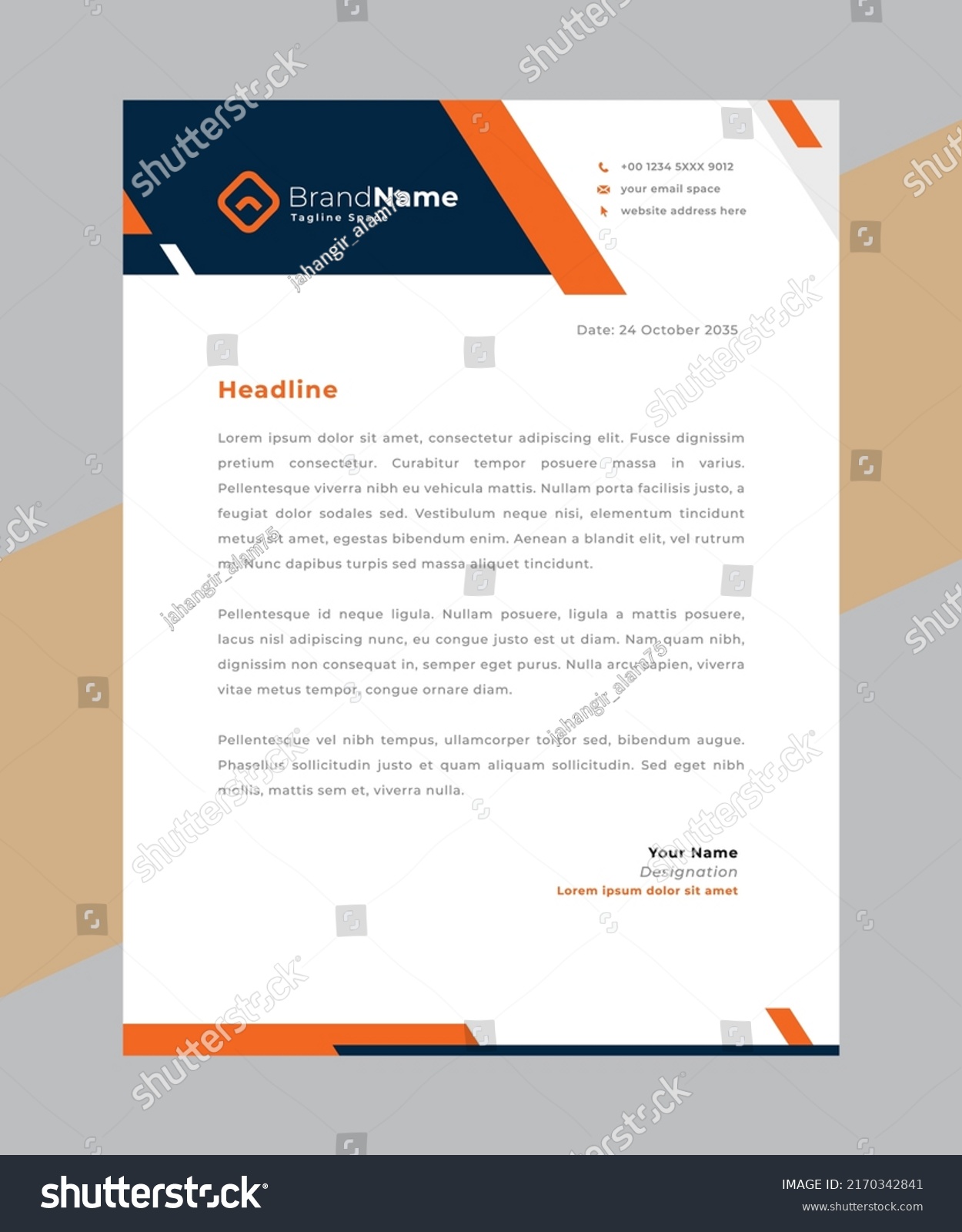 Clean Simple Corporate Pad Design Stock Vector (Royalty Free ...