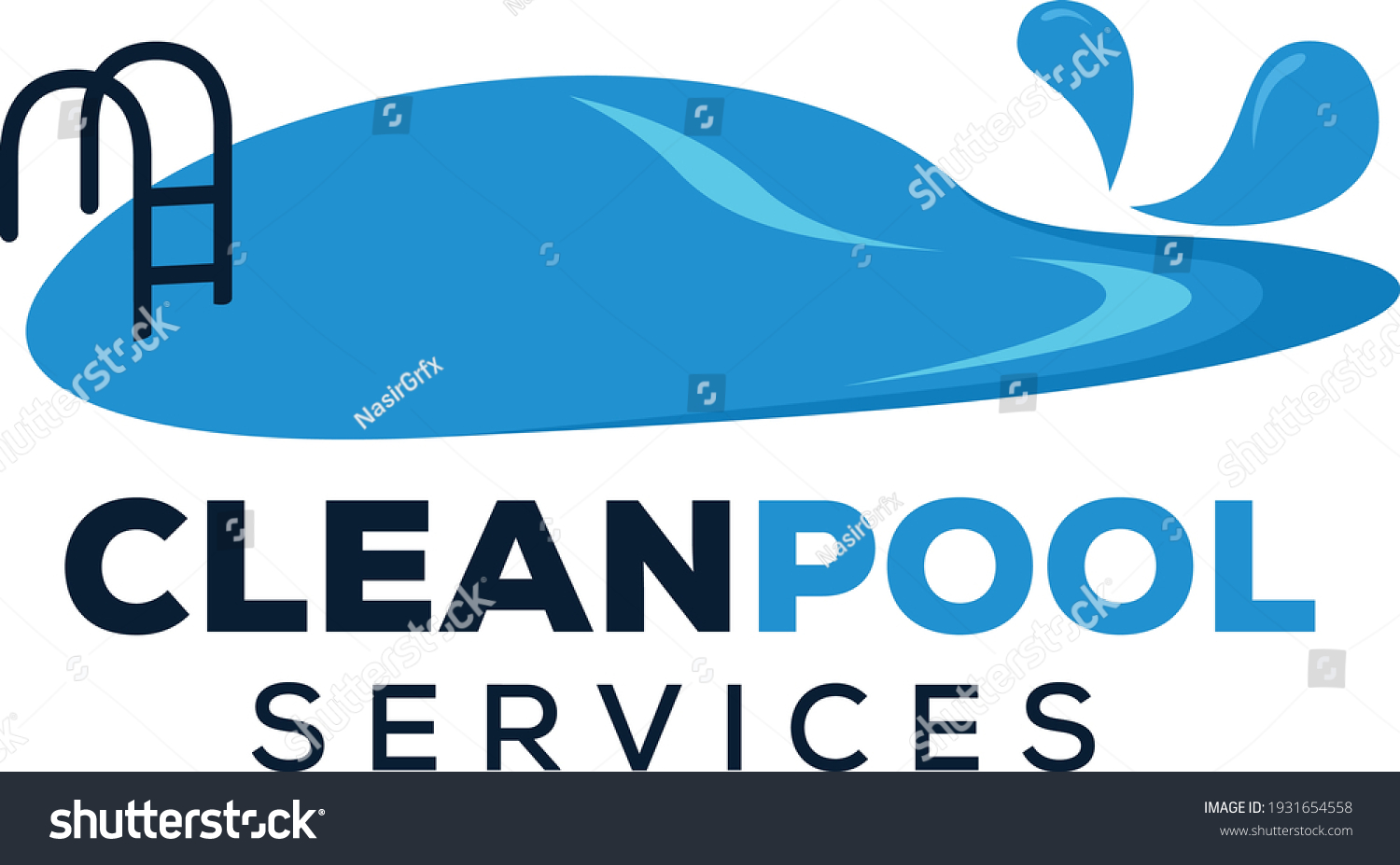 Clean Swimming Pool Logo Design Stock Vector (Royalty Free) 1931654558 ...