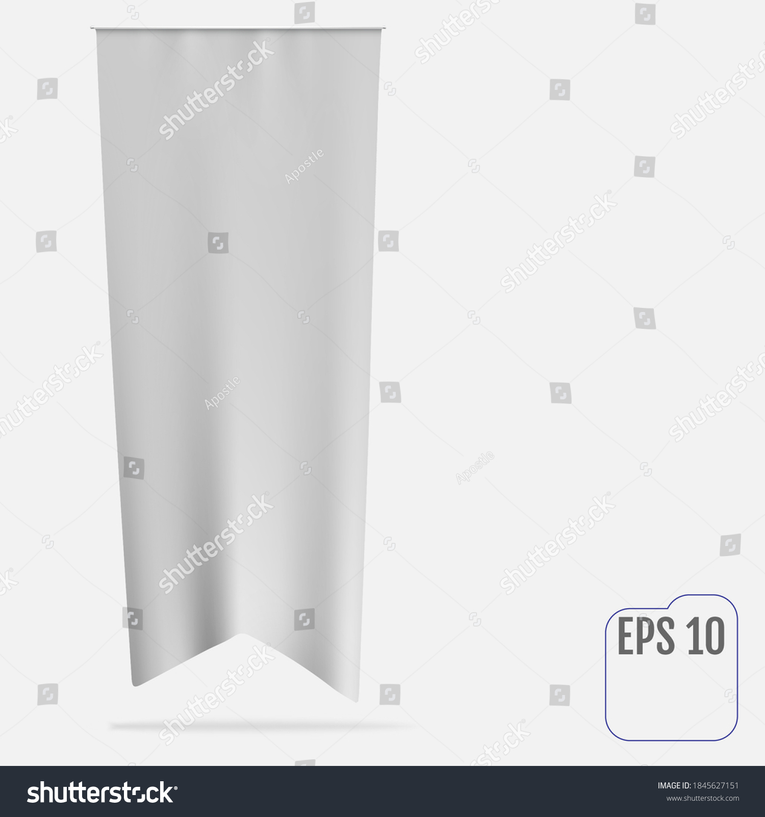 Clean Vertical Waving Template Flag Stock Vector (Royalty Free) 1845627151