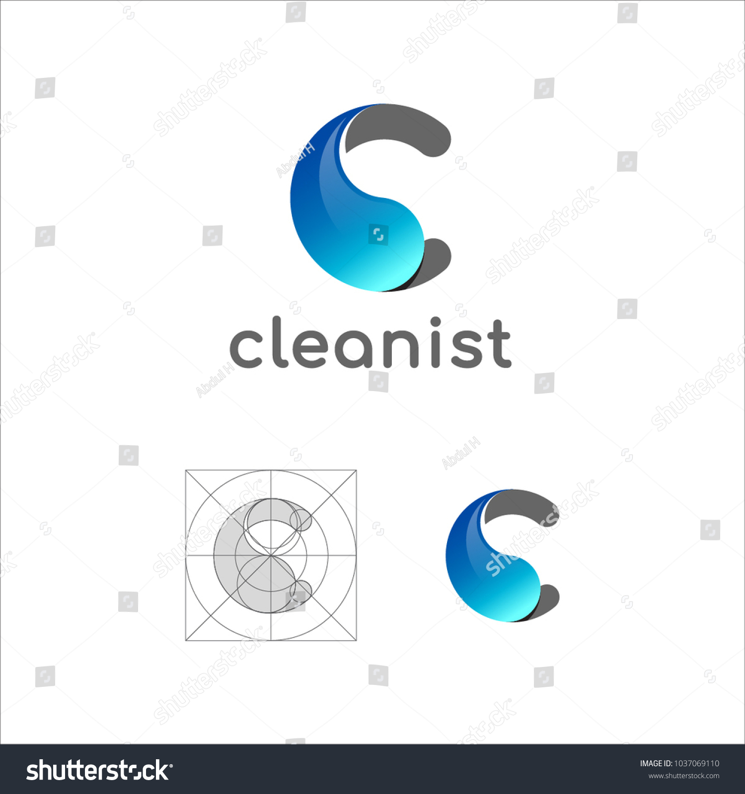 Clean Water Drop Logo Vector Based Stock Vector (Royalty Free) 1037069110