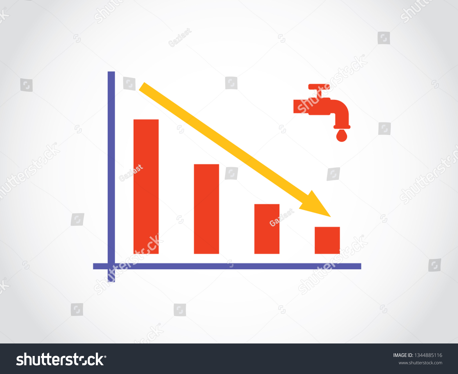 Clean Water Supply Decreasing Graph Stock Vector (Royalty Free) 1344885116