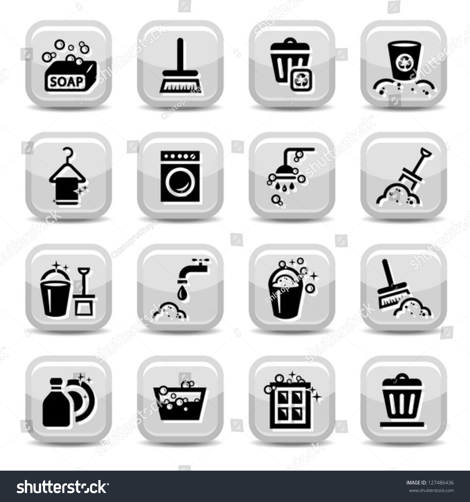 Cleaning Icons Set Web All Elements Stock Vector (Royalty Free) 127486436