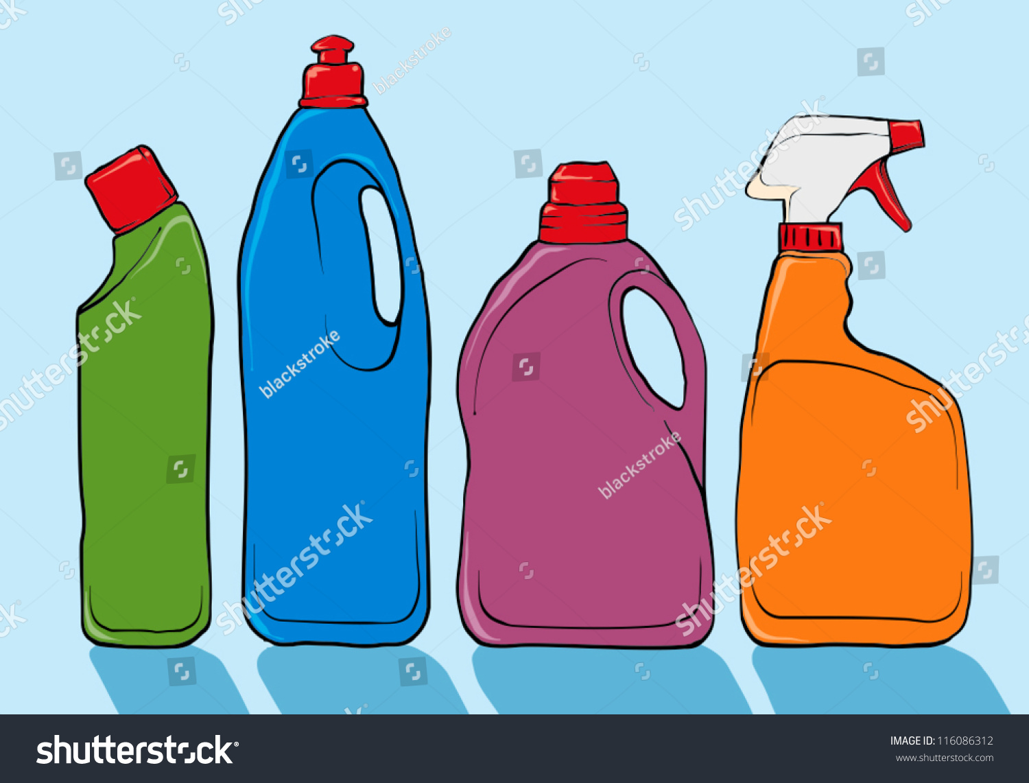 Cleaning Product Bottles Stock Vector (Royalty Free) 116086312 ...