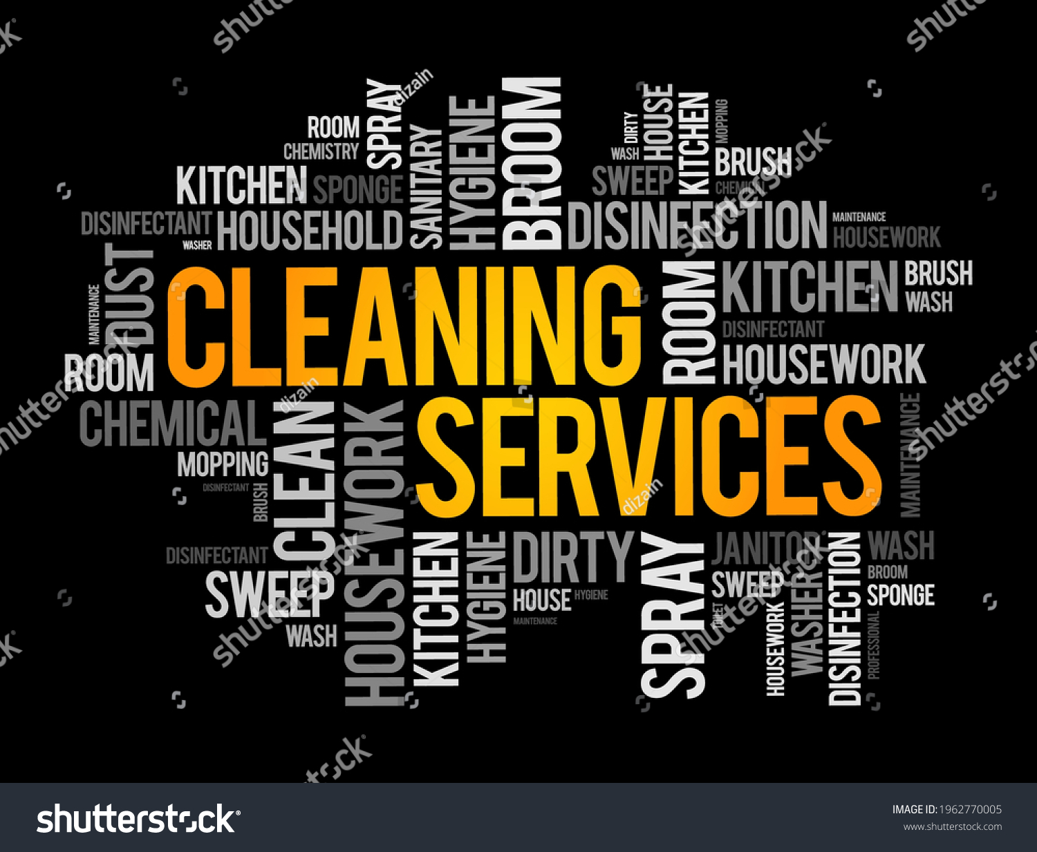 Cleaning Services Word Cloud Collage Concept Stock Vector (Royalty Free ...